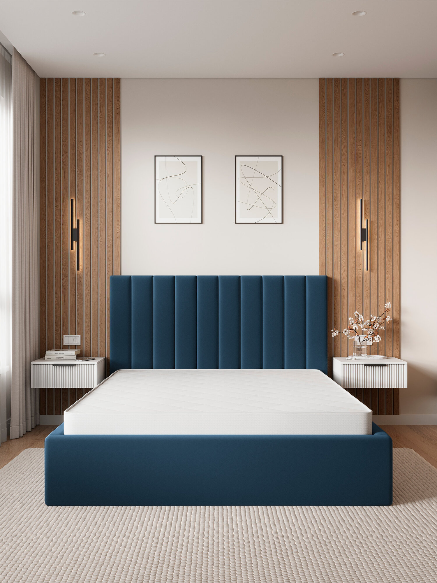 Кровать двуспальная 160х200 с подъемным механизмом, Милан мини с мягким изголовьем для дома и спальни, ортопедическое основание, ящик для белья