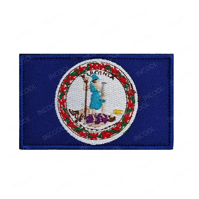 Нашивка флаг Вирджиния, вышивка, синий, 13 Virginia
