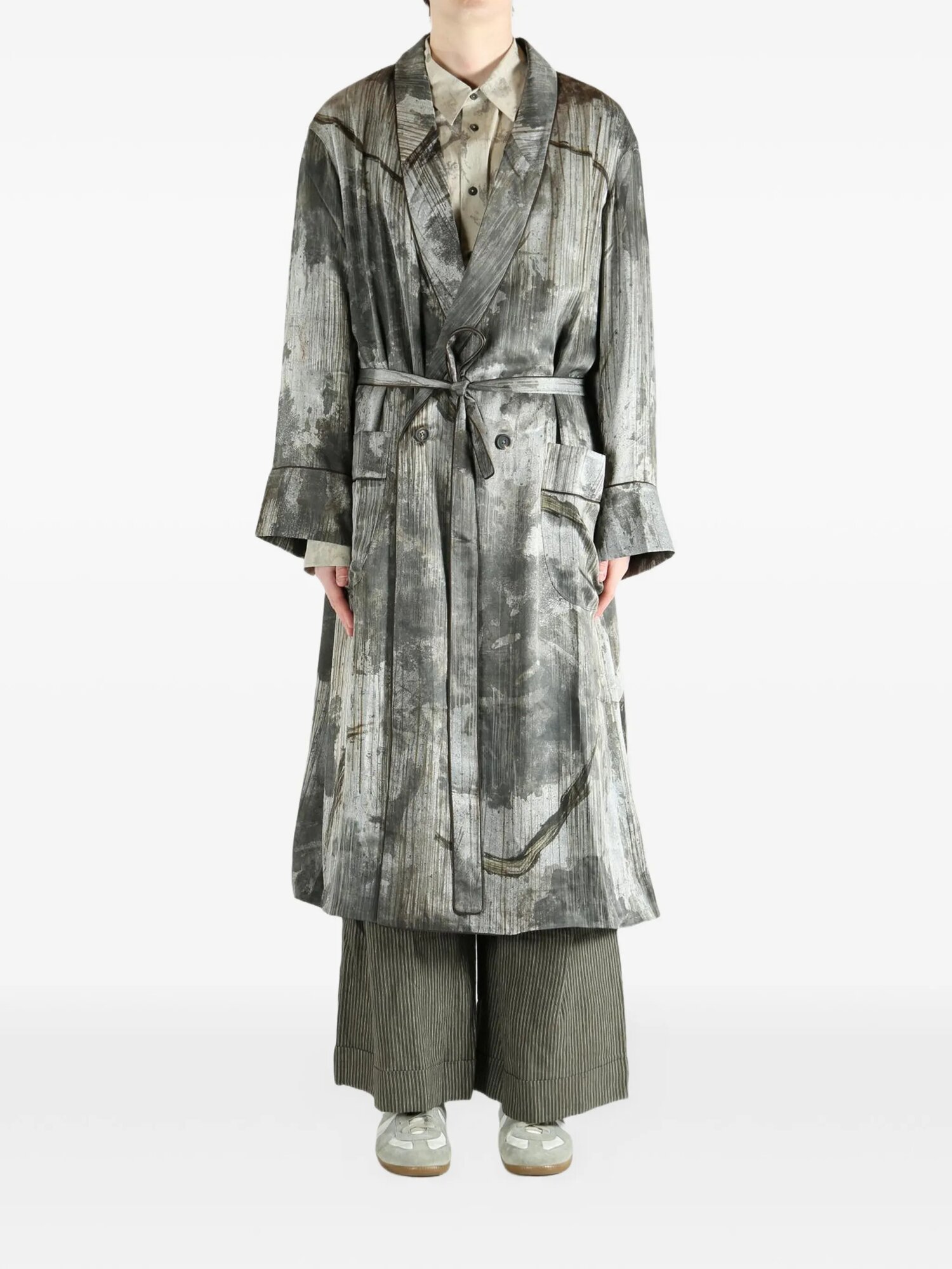 Накидка Ziggy Chen Printed kimono, размер 46, серый — фото 1