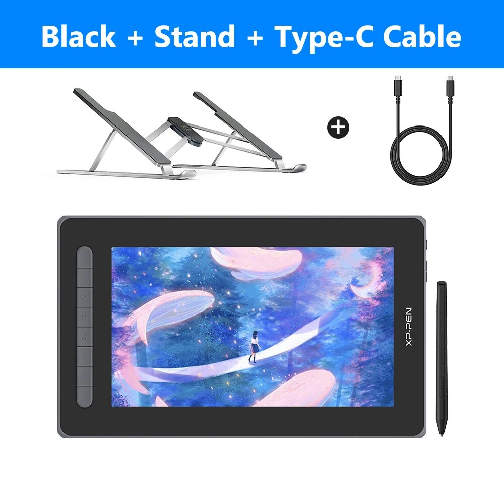 Графический планшетный монитор XPPen Artist 12 2nd Gen с 127% sRGB 8 клавишами Black-Stand-TypeC