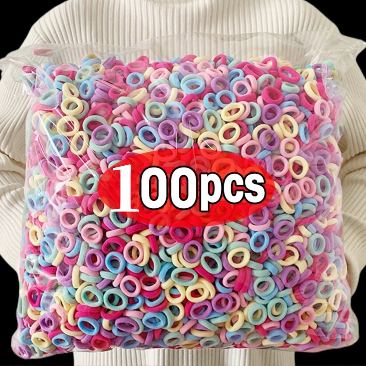 Резинки для волос 100pcs, цветные