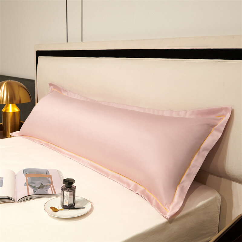 Наволочки из сатинового длинноволокнистого хлопка (100 штук), двойные длинные наволочки из чистого хлопка из Синьцзяна, простые однотонные наволочки для пар из чистого хлопка.