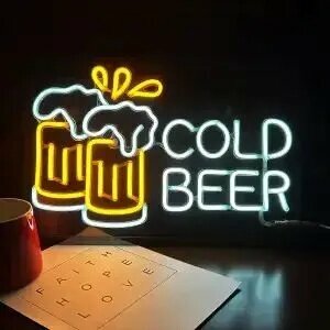 Неоновая вывеска "Beer Time" LED подсветка USB для бара, игровой комнаты, свадьбы, вечеринки и подарка