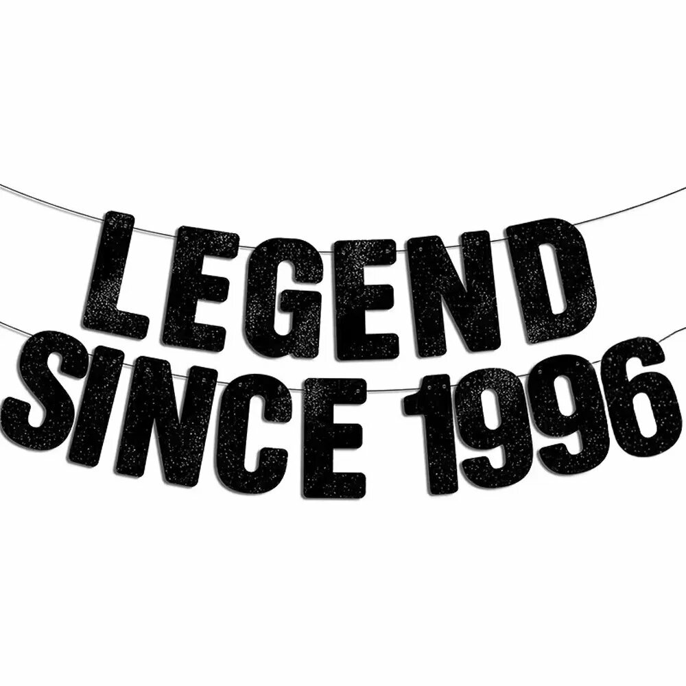 Черная бумажная гирлянда-баннер "Легенда" с 1996 года