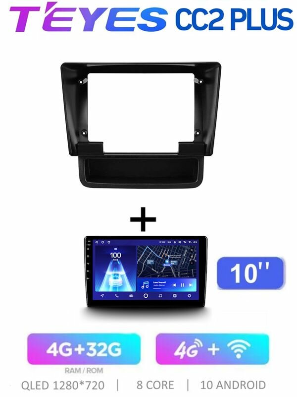 Магнитола 10" Teyes CC2 Plus 4/32 Gb для Renault Trafic 2 Opel Vivaro A Nissan primastar 2006-2014 (B)