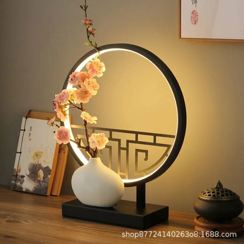 Настольная лампа в китайском стиле, прикроватная лампа для спальни