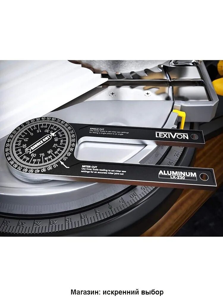 LEXIVON Высокоточный транспортир угломер алюминиевый LX-6501 для столярных работ — фото 1