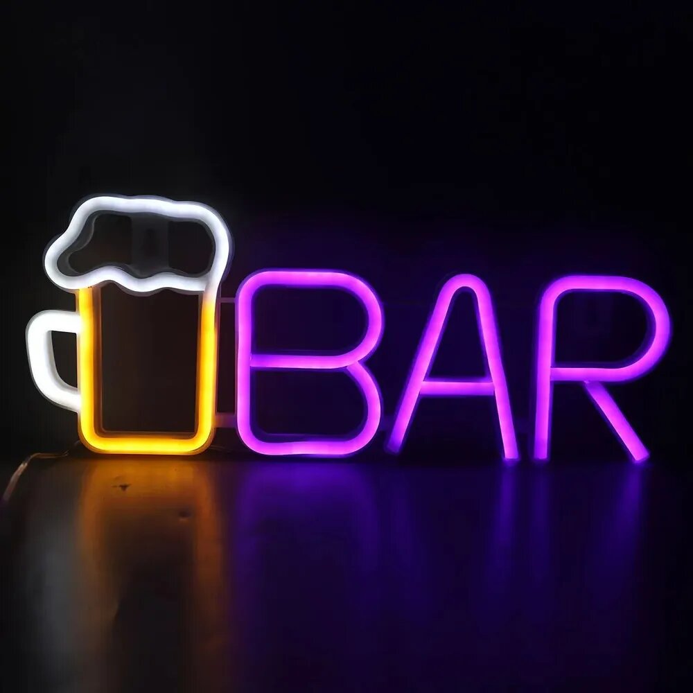 Светодиодная неоновая вывеска BAR пиво настольная вывеска для бара 14 дюймов