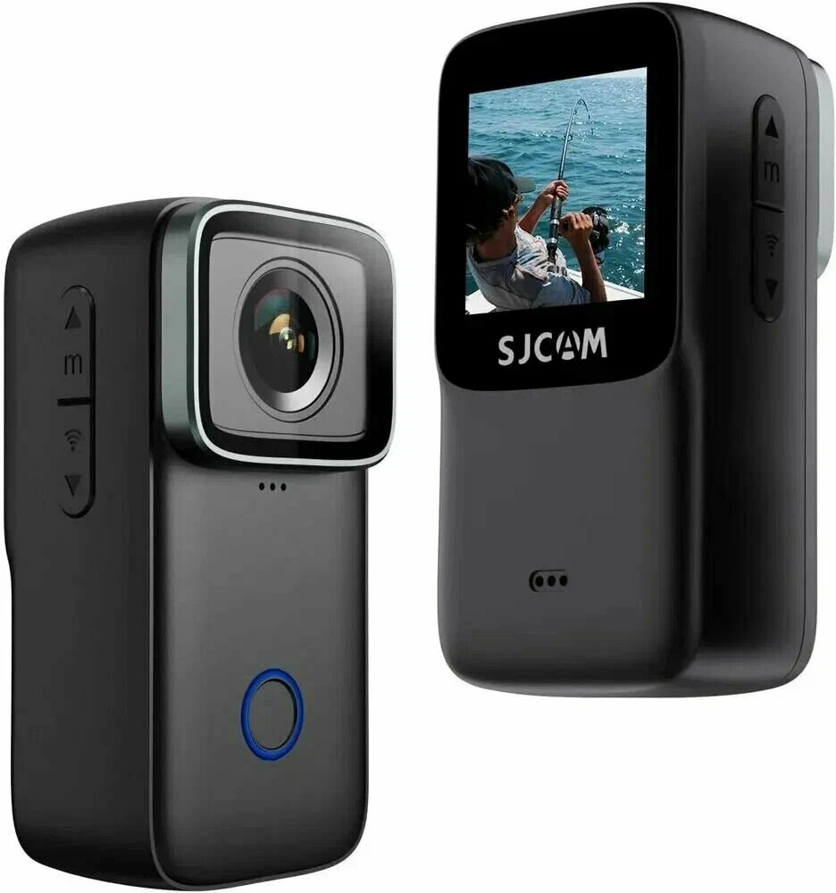 Экшн камера SJCam C200 черная с креплением, цифровым стабилизатором, водонепроницаемая 4K Ultra HD