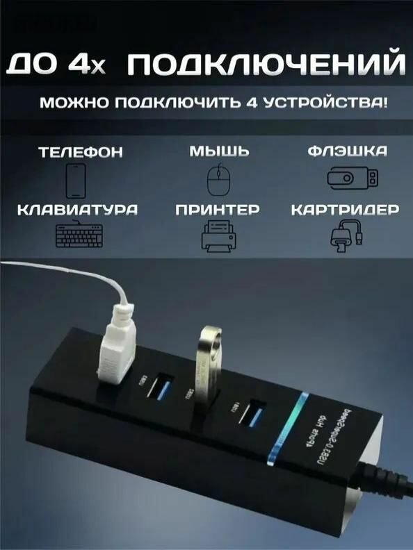 USB 4 порта 1.2 м — фото 1