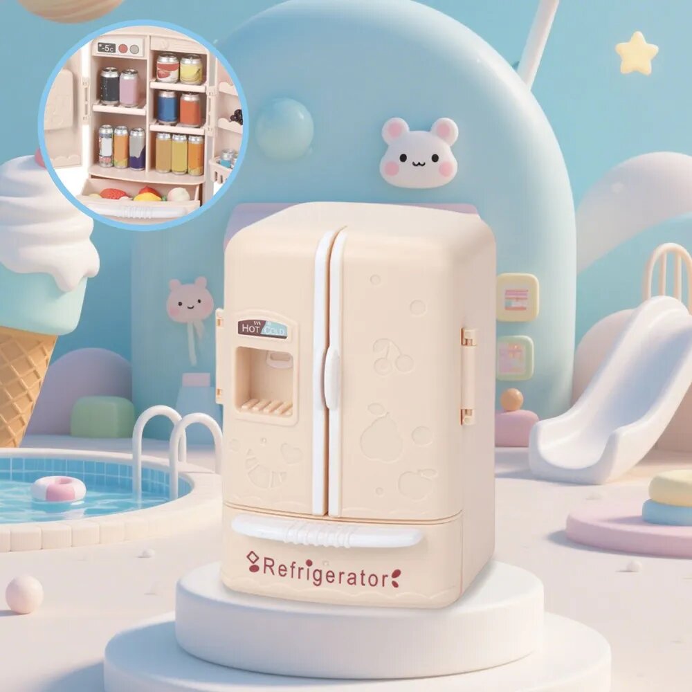 Миниатюрная игрушка-имитация еды, холодильник, декорация для кухни