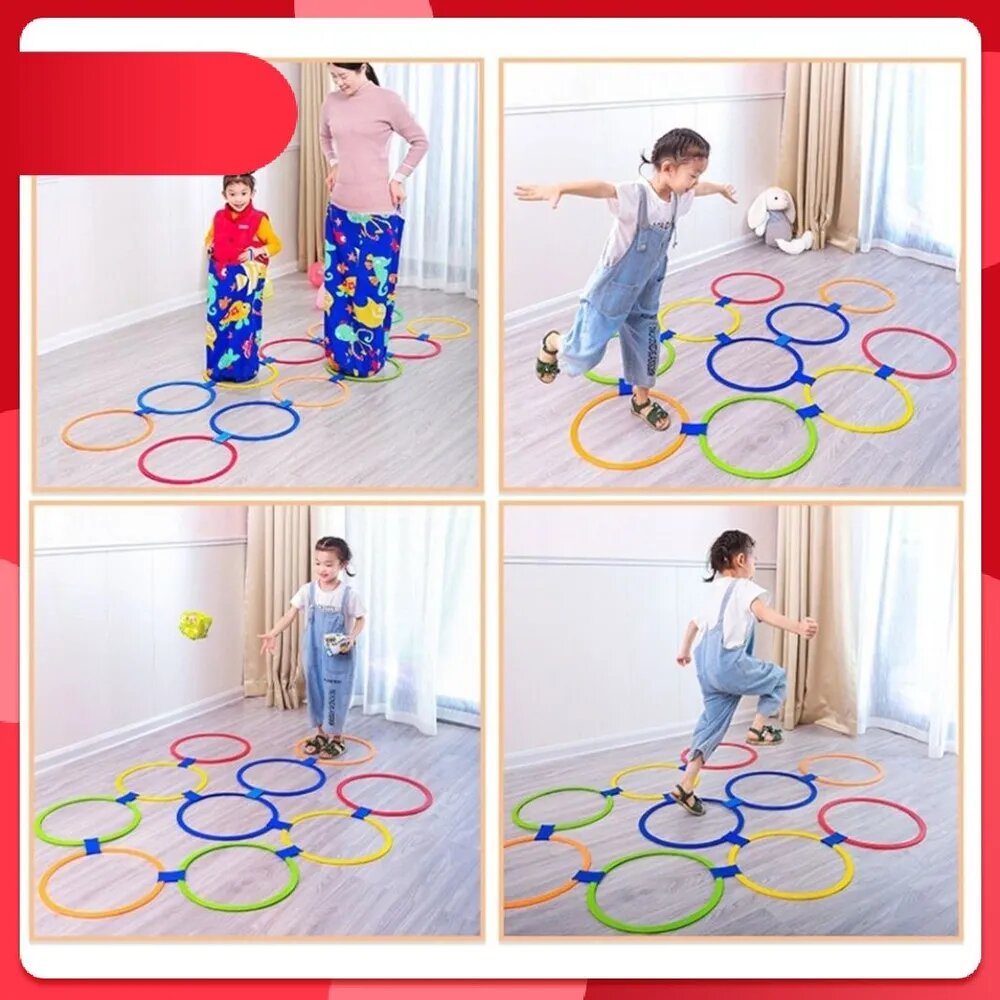 Эксклюзивный уличный тренажер для прыжков с 5 кругами, 5 пряжками и сеткой, высота 28 см