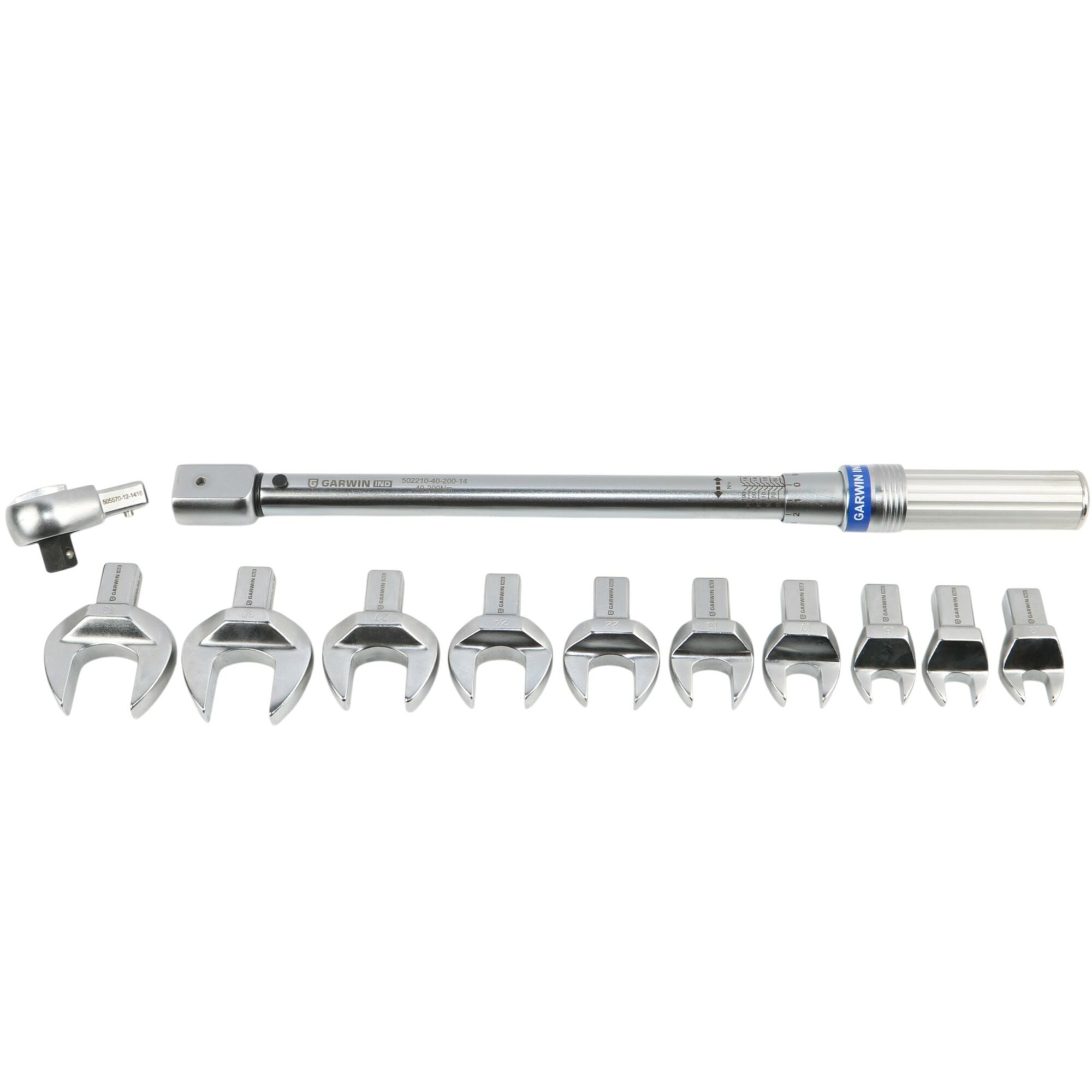 GARWIN INDUSTRIAL 502210-40-200-14-SET Динамометрический ключ двухстороннего действия в наборе со сменными насадками, 12 пр, 40-200 Нм
