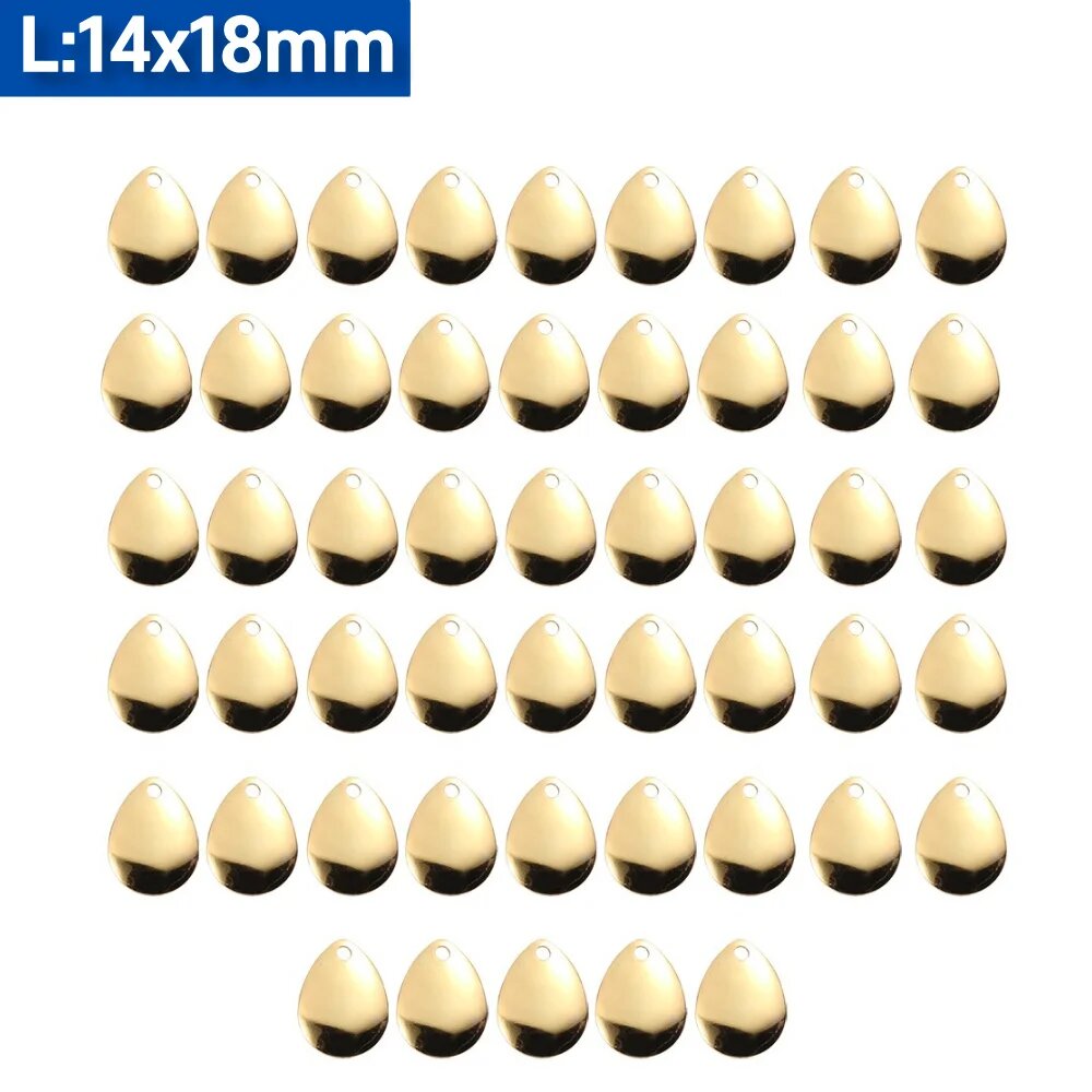 50 шт, лезвия для спиннера из углеродистой стали, рыболовные спиннеры, ложки для спиннербейт, утолщенные приманки, принадлежности для самостоятельной рыбалки, аксессуары