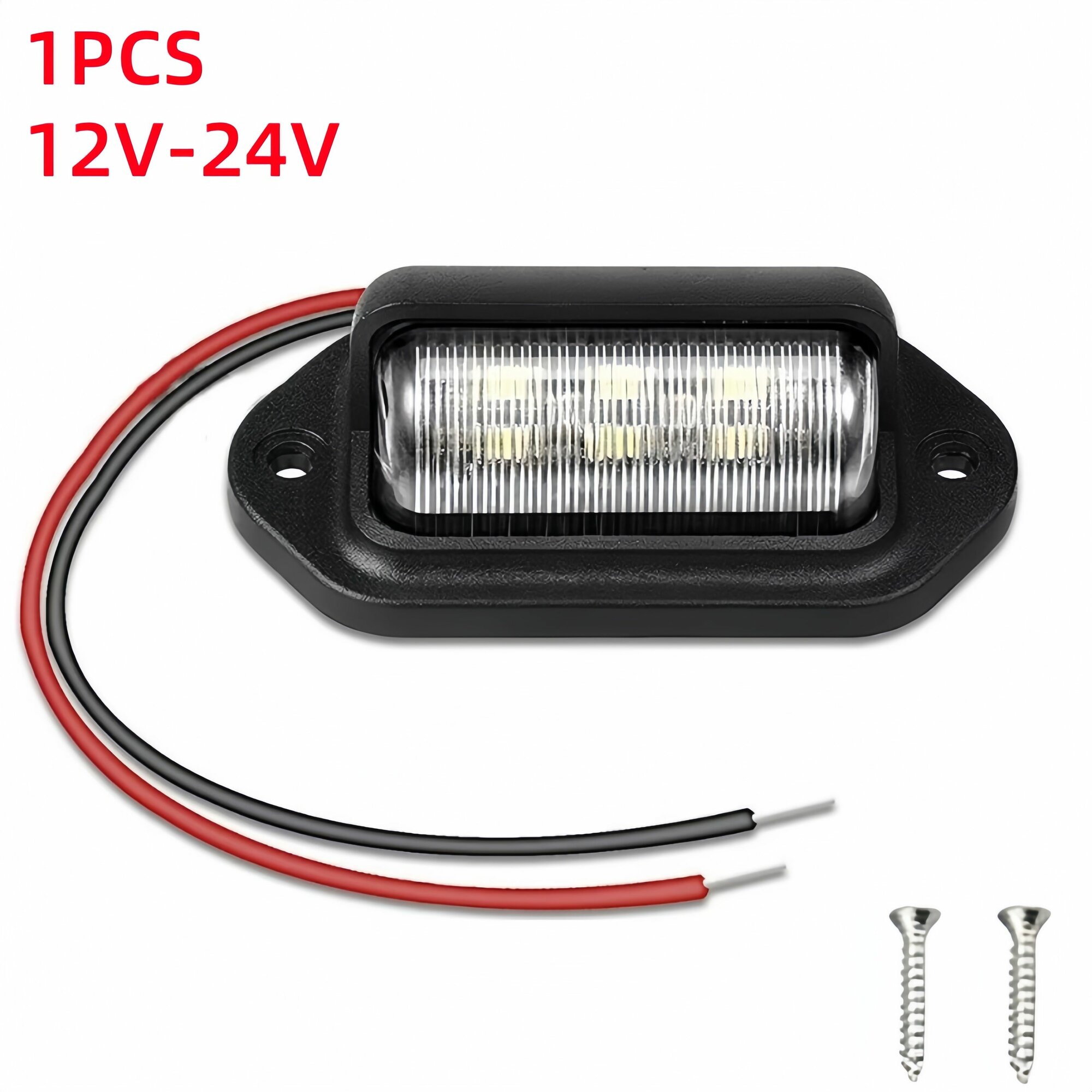 6 LED 12–24V задние и номерные фонари общего назначения, 66×33 мм, крепление болтами, для грузовиков и прицепов