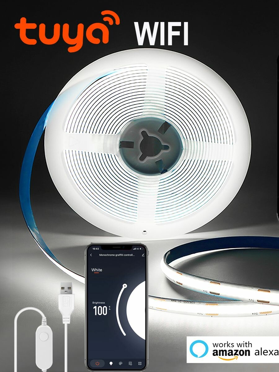 Tuya Smart Светодиодная лента, Нейтральный белый, 1 шт