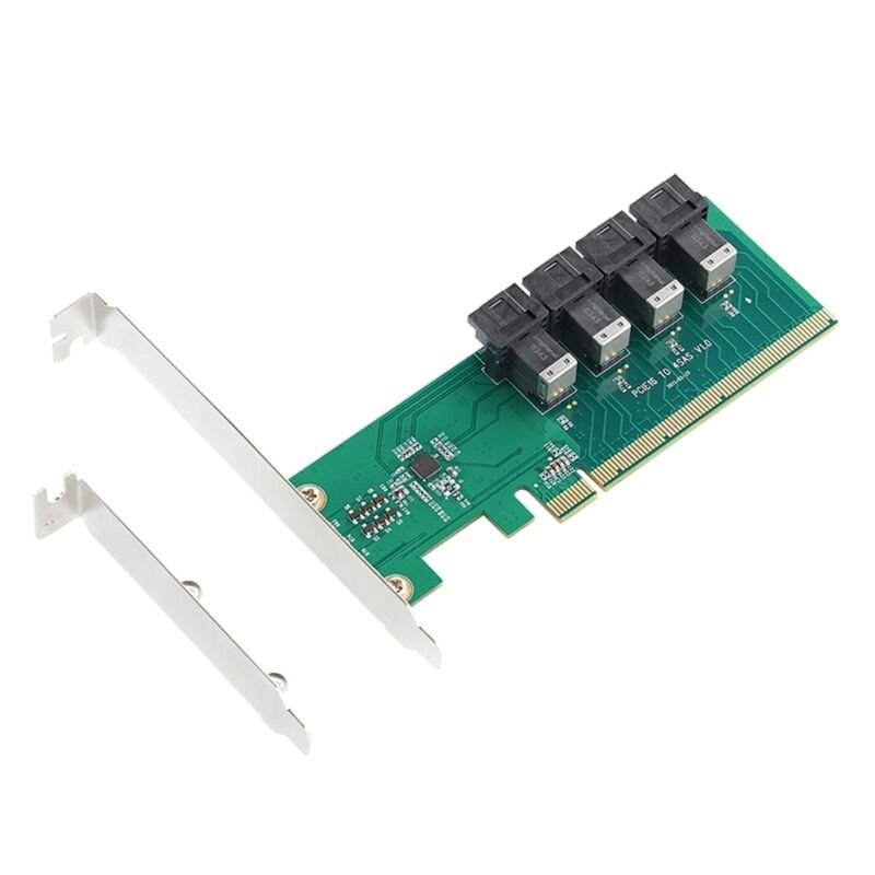 (1 комплект) Карта расширения PCIe x16 to 4-port U.2 NVMe