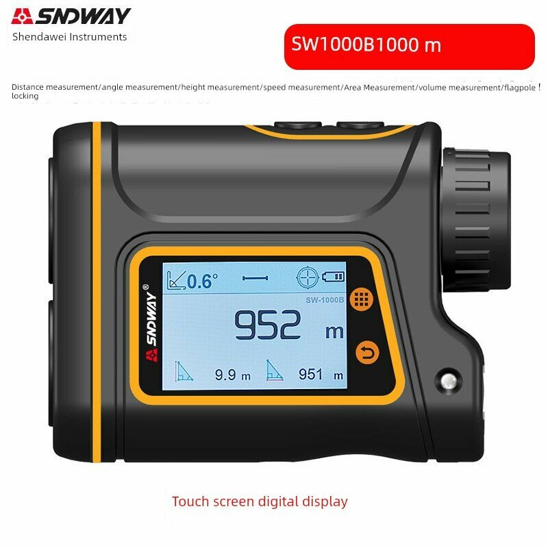 SNDWAY Гольф-Ранжир SW1000B, Цвет каштановый, Сенсорный дисплей, Высокая точность измерений на 1000 м