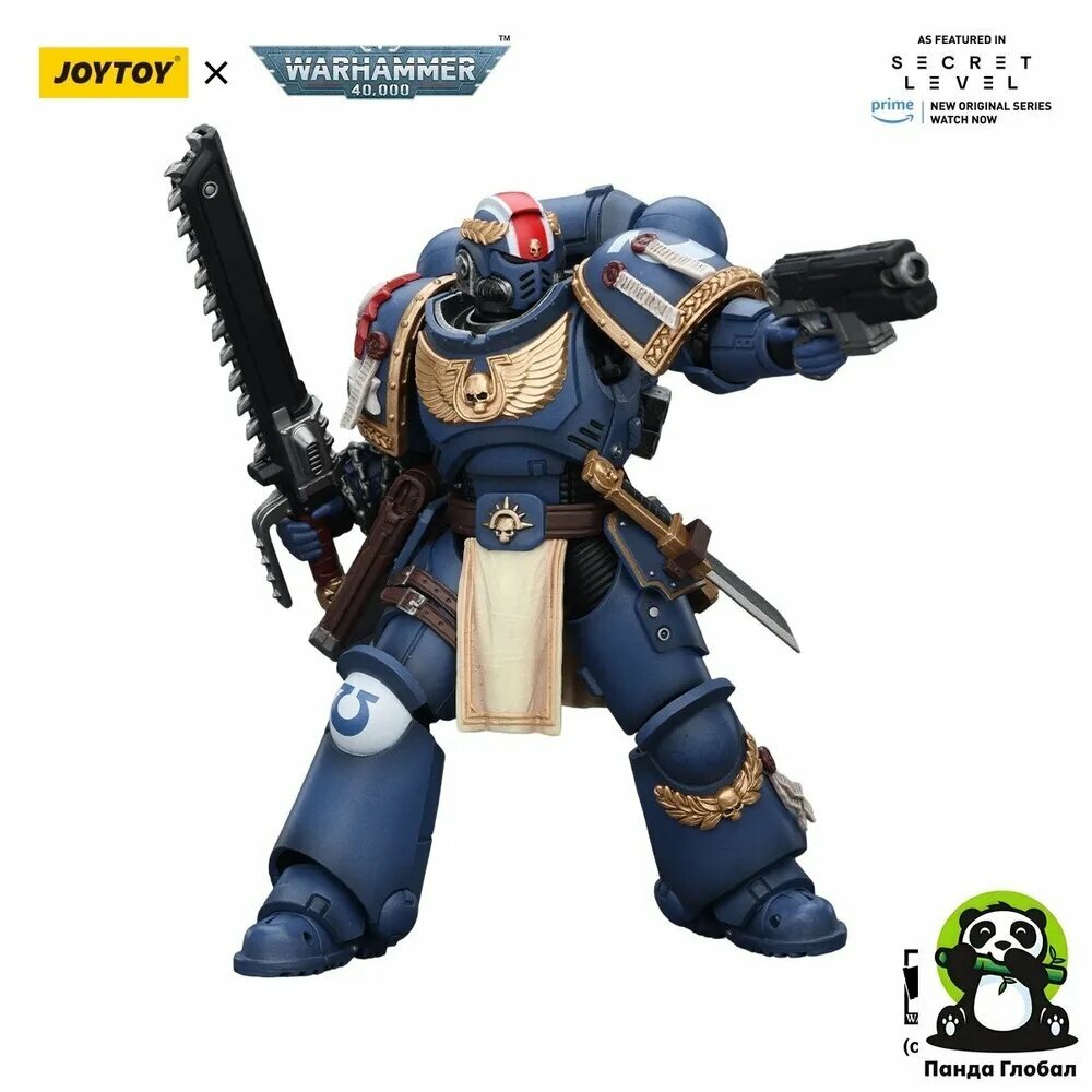 Подвижная фигурка JOYTOY Warhammer 40K 1/18 Action Figures Ultramarines Titus with Laurels of Victory