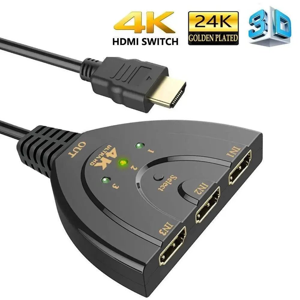 HDMI 3 в 1 разветвитель 4K