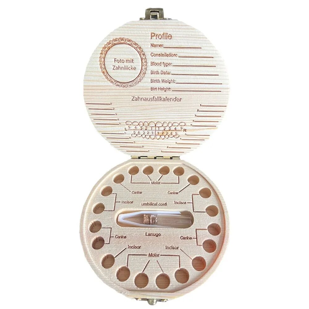 Деревянный контейнер для хранения молочных зубов, Рисунок зуба