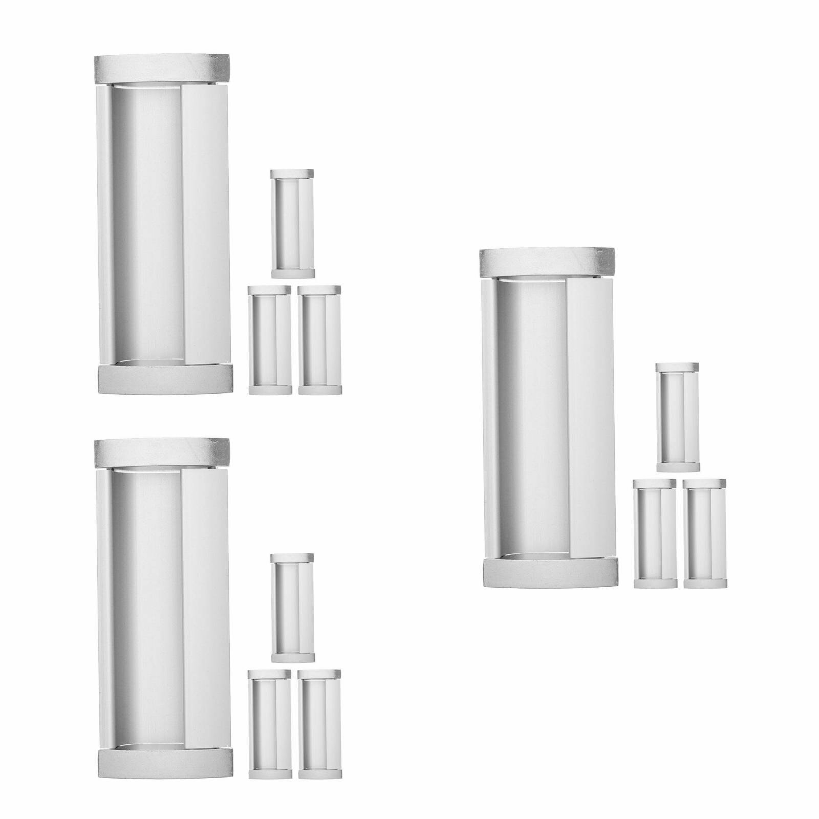 Алюминиевые врезные скрытые дверные ручки серебристые набор 12 шт