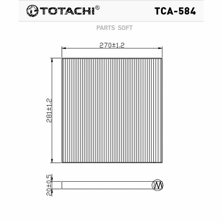 Фильтр салона TOTACHI TCA-584 | цена за 1 шт
