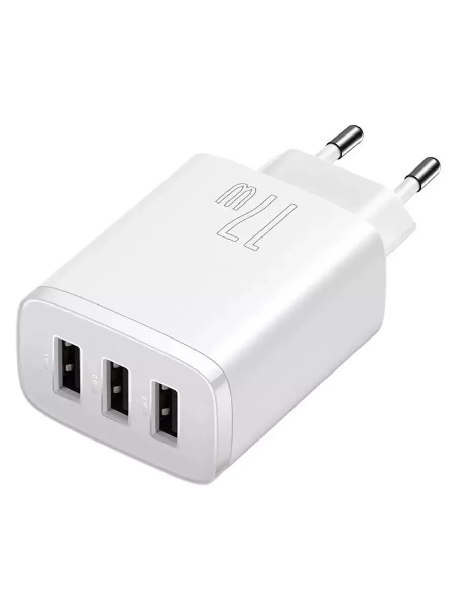 Сетевое зарядное устройство/Быстрая зарядка Baseus Compact Charger 3U 17W EU White CCXJ020102