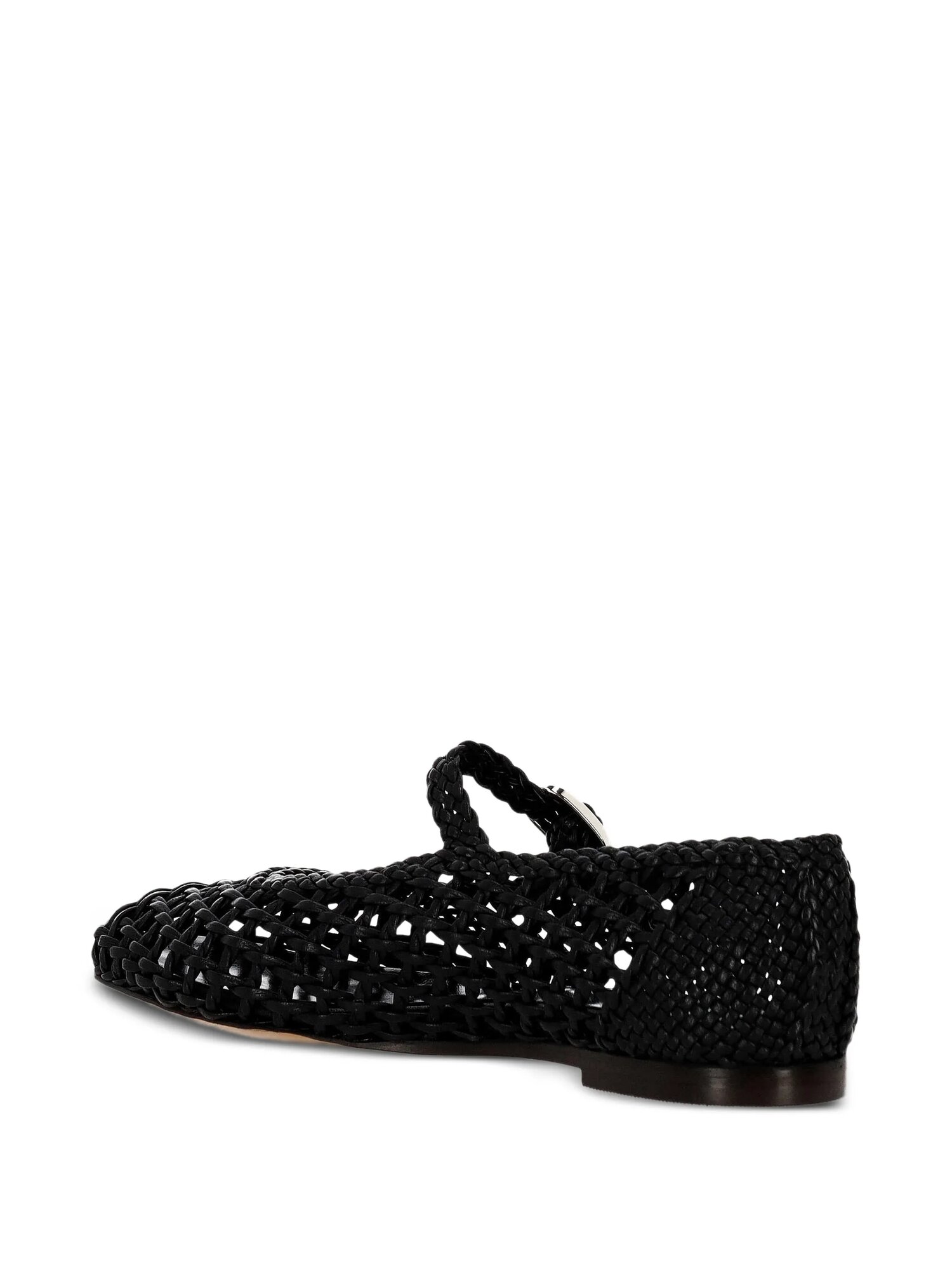 Туфли LE MONDE BERYL Braided buckle flat shoes, размер 36, black/black — фото 1
