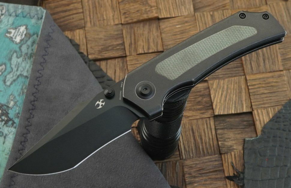 Складной нож Kansept Knives Fermi, сталь CPM 20CV, BW, рукоять зеленая микарта
