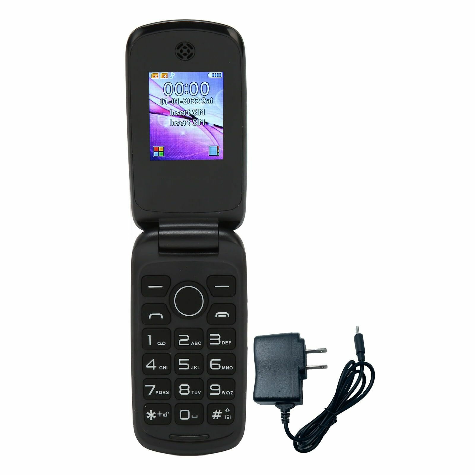 2G Классический мобильный телефон с двумя SIM-картами, 1.77 дюймов, 1200 мАч, SOS, для пожилых людей