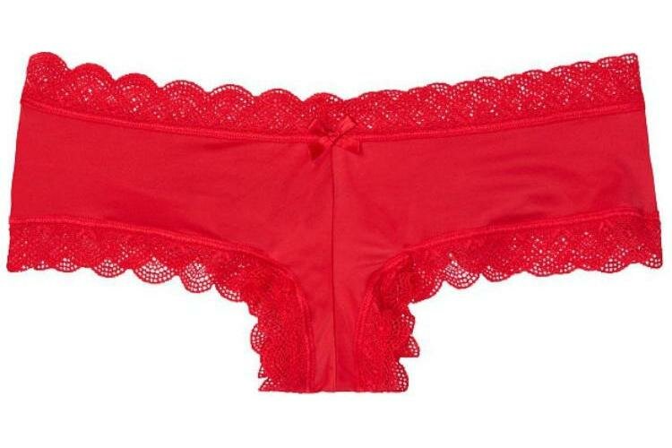 Трусики-танга женские VICTORIA'S SECRET Ярко-вишневый красный, XS EU