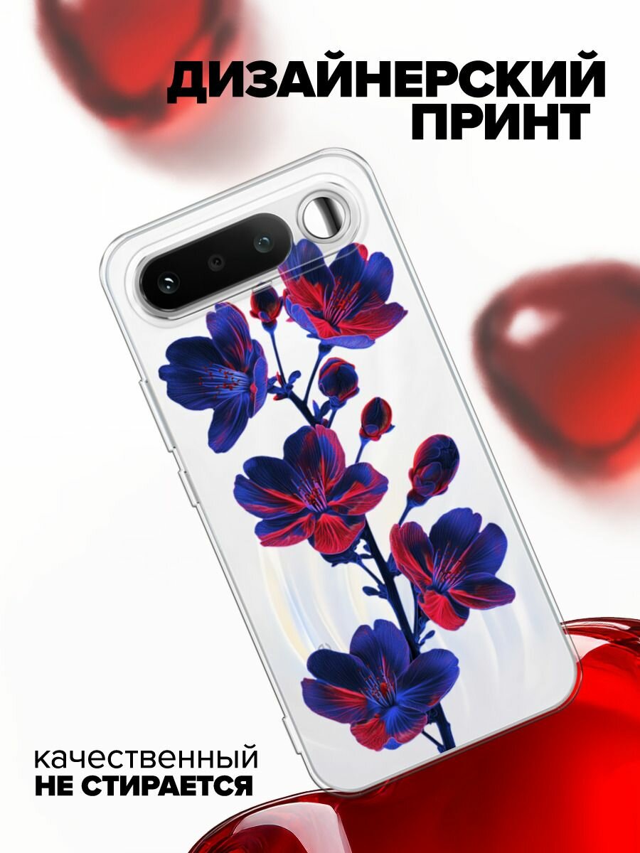 Силиконовый чехол на Realme 16 / Реалми 16 с принтом Диссонансные цветы — фото 1