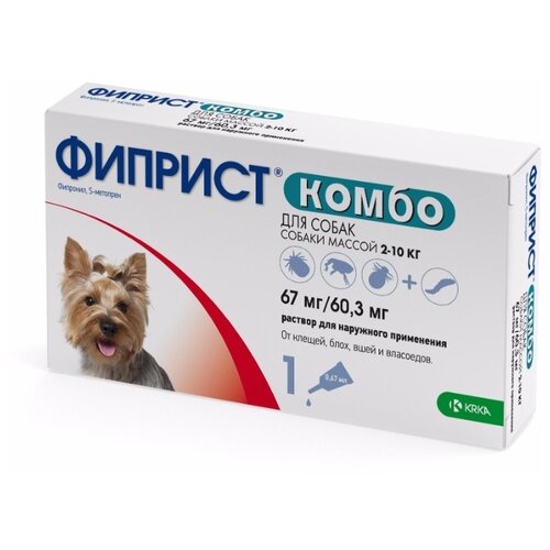 KRKA Фиприст Комбо Капли от блох и клещей для собак от 2 до 10 кг (1 пипетка)