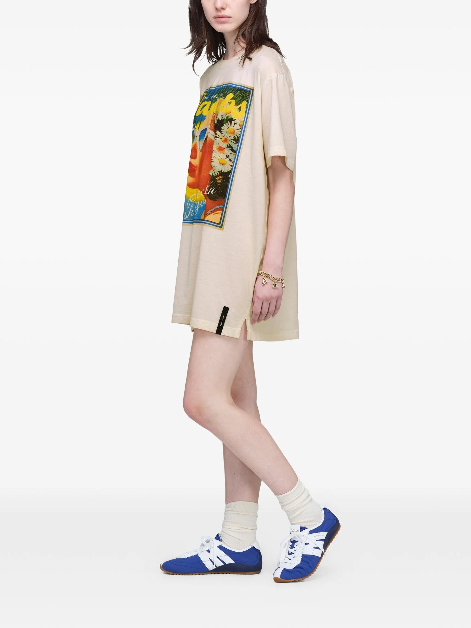 Футболка MARC JACOBS Sun Poster, размер 46, бежевый/белый — фото 1