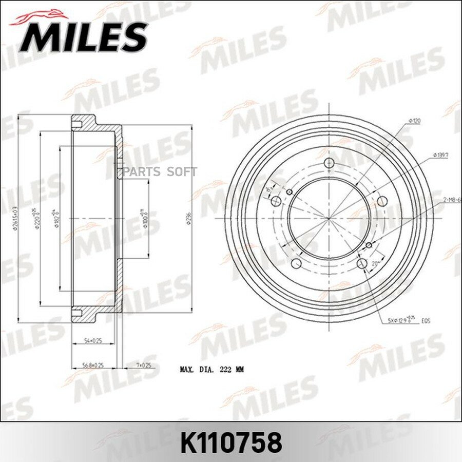 MILES K110758 Барабан тормозной SUZUKI GRAND VITARA 98-03 ()