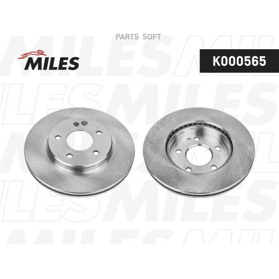 MILES K000565 Диск тормозной MERCEDES W202 1.8-3.0 93-01 передний вент. D=284мм. ()
