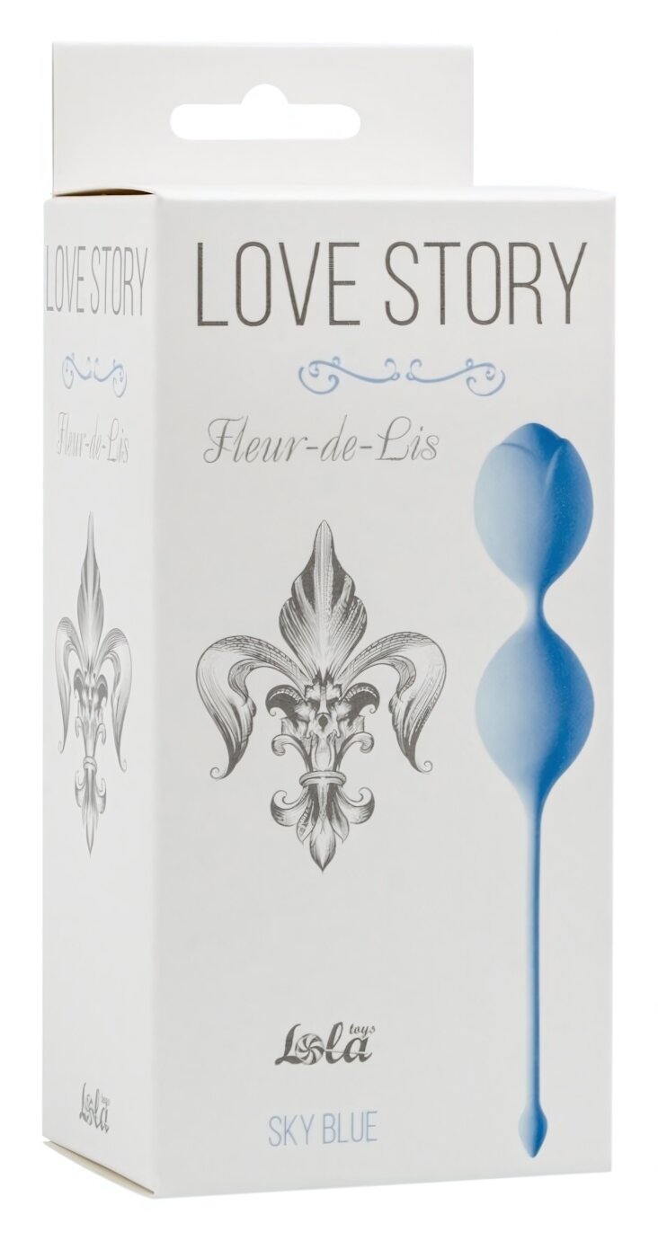 Вагинальные шарики "Fleur-de-lis" Love Story силиконовые, голубые, для тренировки интимных мышц