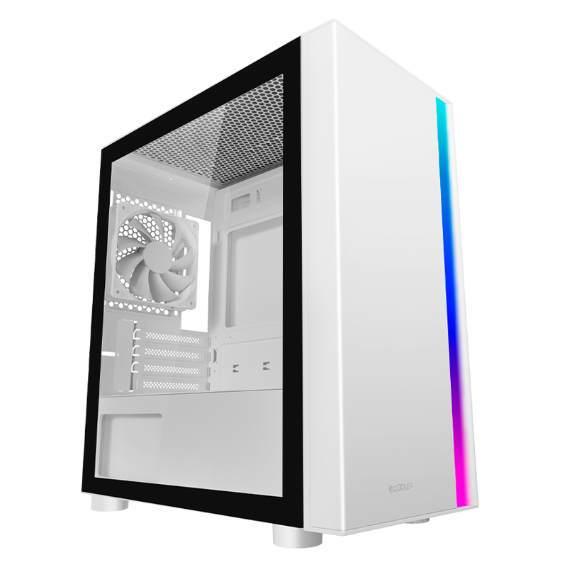 Корпус PCCooler LM300 ARGB WH, Mini‑Tower, белый, mATX/mITX, 1×120 мм ARGB, 1×USB‑A 3.0 + 2×USB‑A 2.0