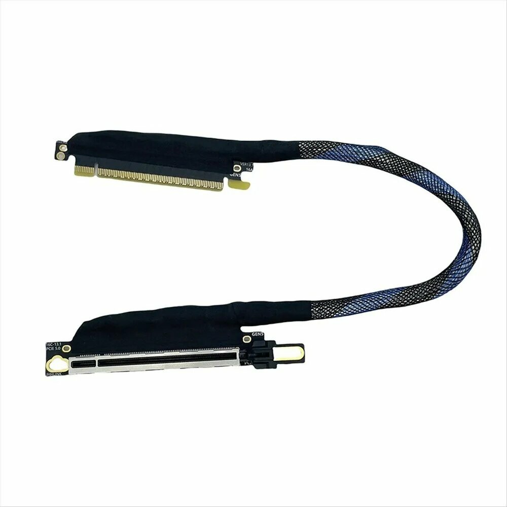 Удлинительный Кабель Для Видеокарты PCIE 5.0 X16, Посеребренный, 40 См