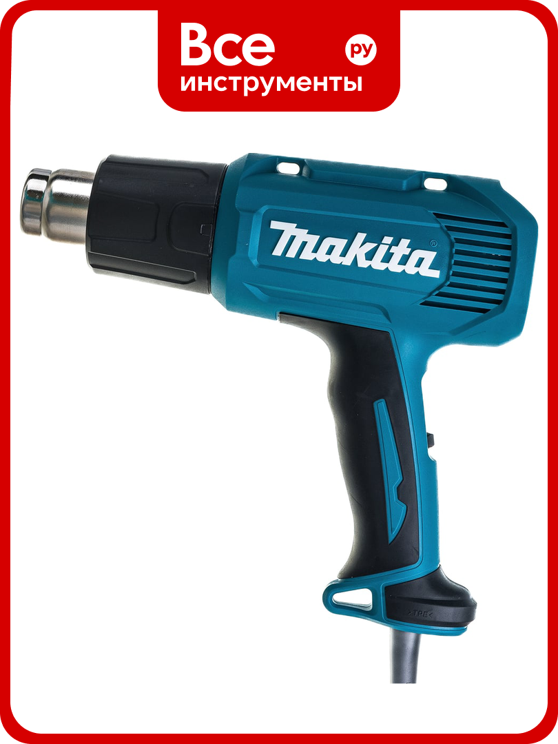 Термопистолет Makita HG6030K 198933 с защитой от перегрева, режимом холодной продувки и щеточным двигателем