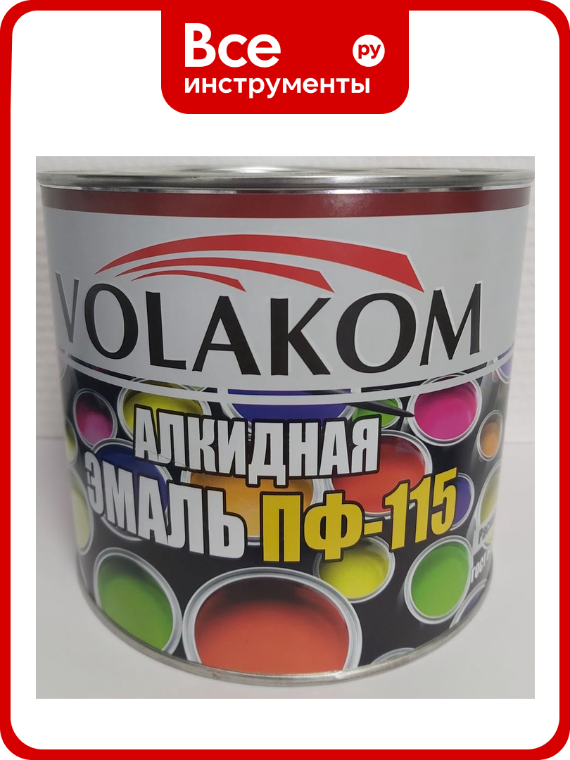 Эмаль, Volakom, Volakom ПФ-115 белая (2 кг) 658651, деревянные, наружных и внутренних работ