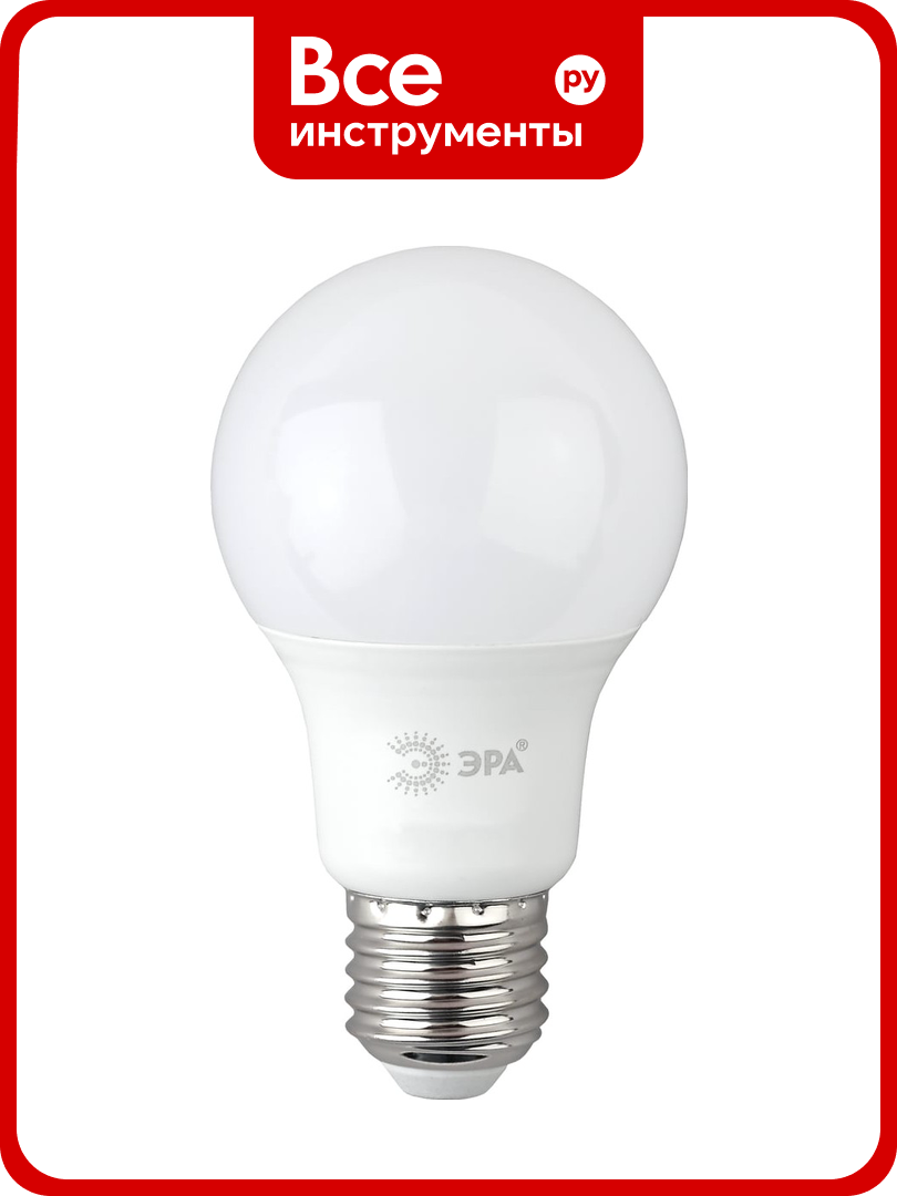 Светодиодная лампа ЭРА LED A6010W865E27 R, груша, 10Вт, холодный, E27 Б0045324, для глаз освещение
