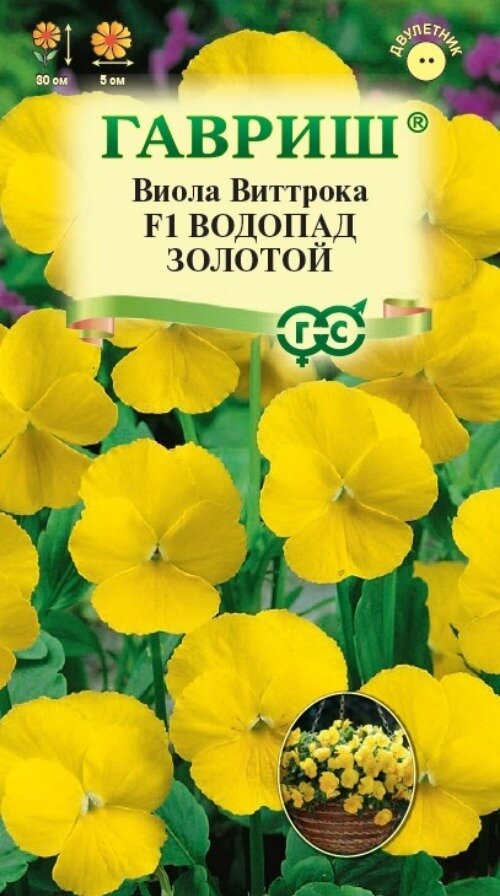 Семена виолы Гавриш Водопад золотой, Элитная клумба, 4 шт 1071857349