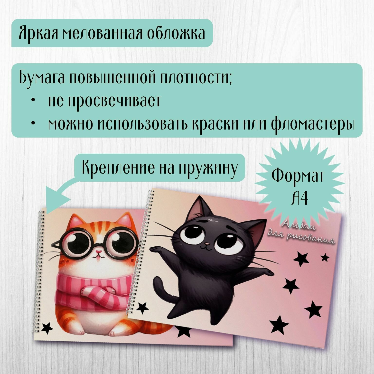 Альбомы для рисования Котики — фото 1