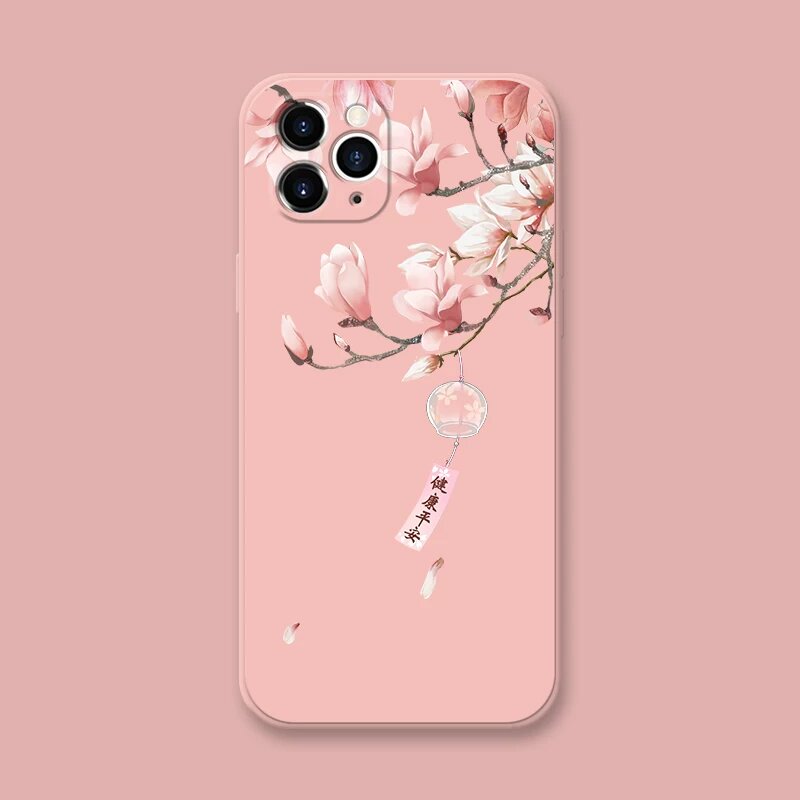 Чехол для iPhone 12 Pro Max из силикона с мягкой текстурой, дизайн W669, цвет розовый - современный стиль