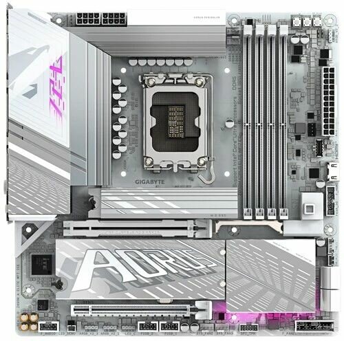 Материнская плата GIGABYTE Z890M AORUS ELITE WIFI7 ICE - LGA 1851, Intel Z890, 4xDDR5-6400 МГц, 1xPCI-Ex16, 3xM.2, Micro-ATX