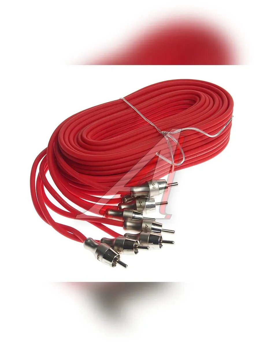 Кабель RCA 4x4 5м AURA OFC, двойная экранировка