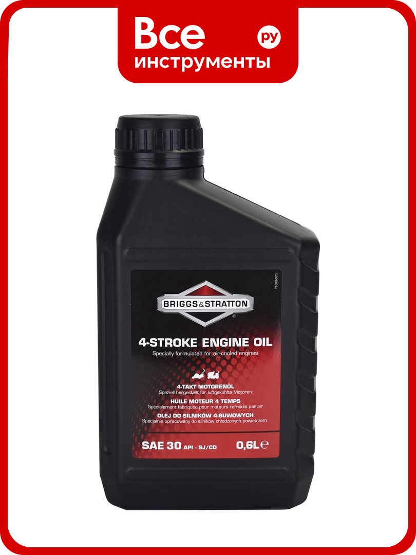 Масло SAE-30 (0.6 л) для 4-х тактных двигателей Briggs&Stratton 100005E-V эффективной работы