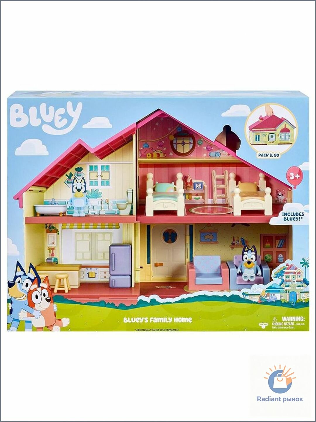 Bluey Family Home Игровой набор с фигуркой размером 2,5 дюйма /Семейный дом Блуи